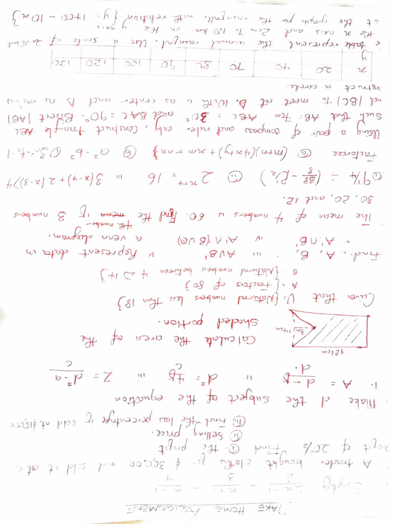 Math and Geometry Problem Set | PDF