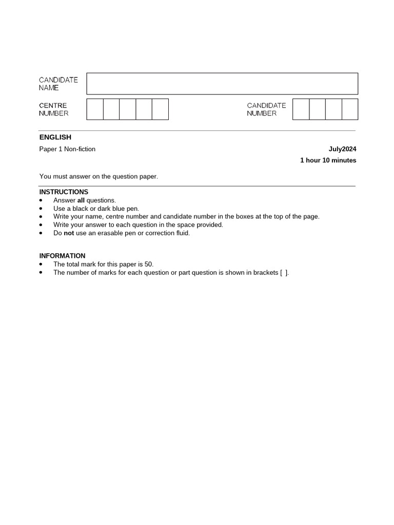 Y8 End of Term 3 Exams 2024 p1 1 2 | PDF