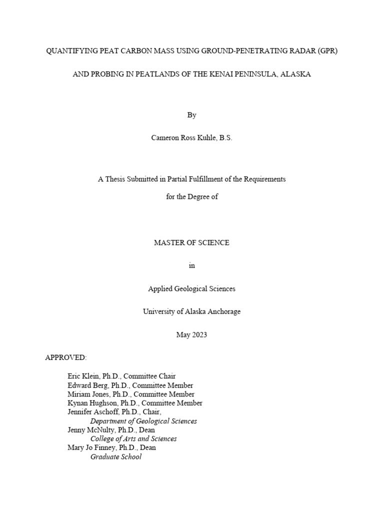 Ross 2023 Peat Carbon GPR Probing Alaska | PDF | Peat | Radiocarbon Dating