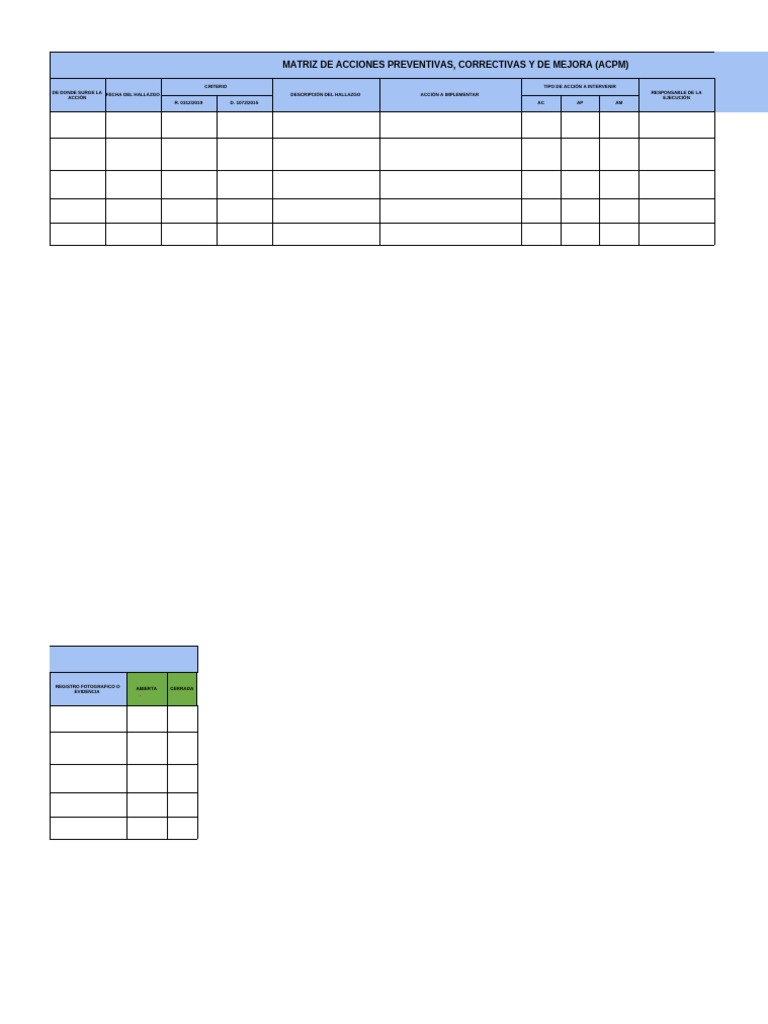 Matriz Modelo de Acpm | PDF