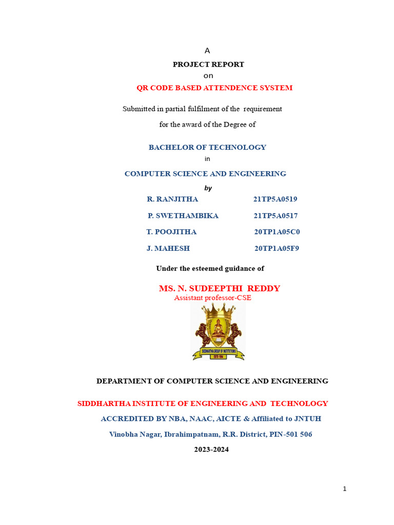 QR Code Attendance System Project Report | PDF | Use Case | Python ...