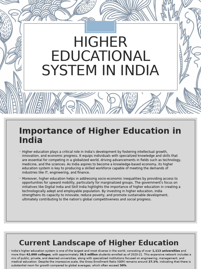 HIGHER EDUCATIONAL SYSTEM IN INDIA | PDF | Virtual Reality | Augmented ...