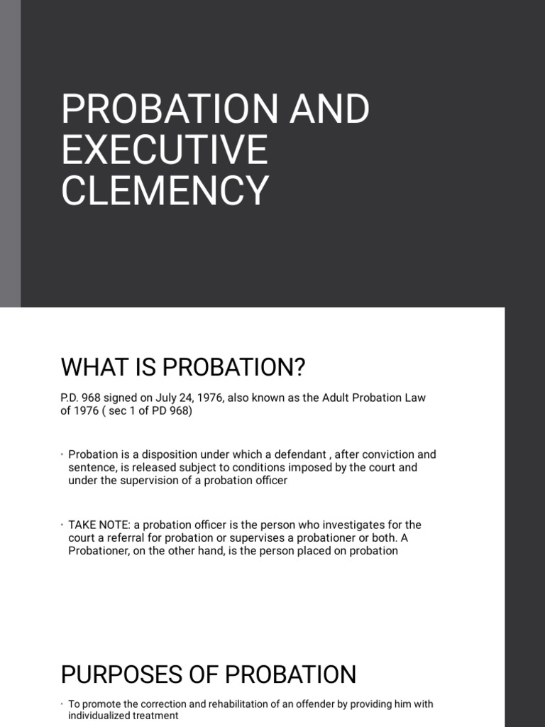 Probation and Executive Clemency | PDF | Probation | Pardon