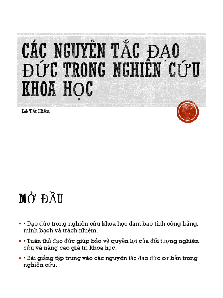 Cac Nguyen Tac Dao Duc Trong Nghien Cuu | PDF