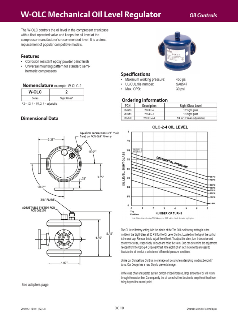 W - Olc - Mechanical - Oil - Level - Regulator (Flotador) | PDF ...