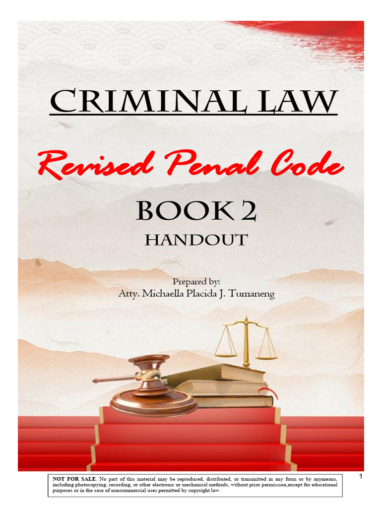Criminal Law Book 2 Handout Finaldocx | PDF | Treason | Aiding And Abetting
