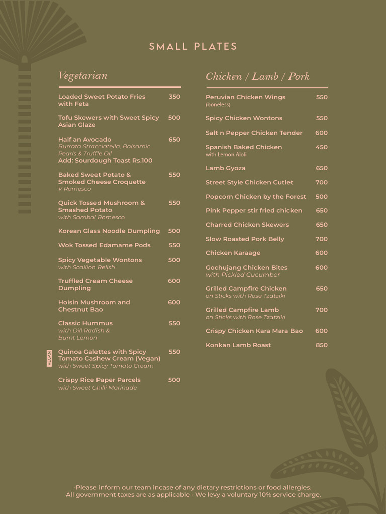 DirtyJungle Food Menu | PDF | Salad | Pickling