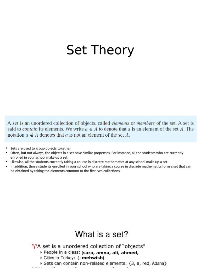Set Theory | PDF