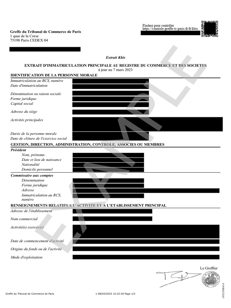 Extrait Kbis | PDF