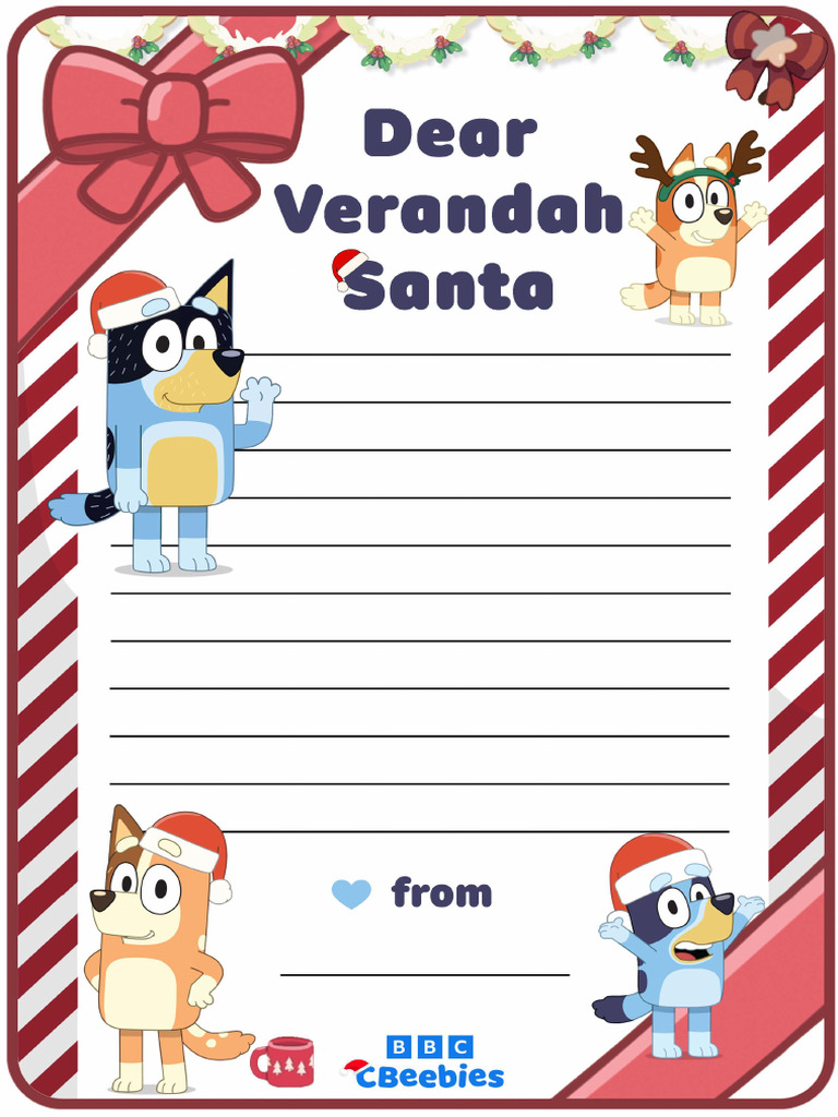Bluey Letter To Verandah Santa | PDF