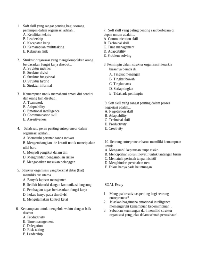 soal uas mulok kelas 3 tsm | PDF