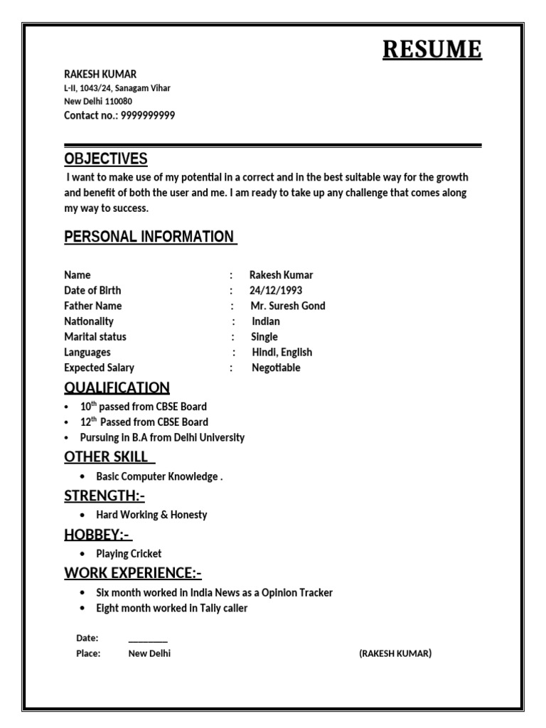 Rakesh Kumar's Resume: Skills & Experience | PDF