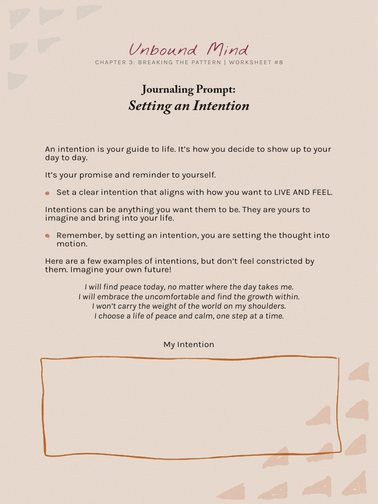 Worksheet - 8 - Journaling Prompt Setting An Intention | PDF