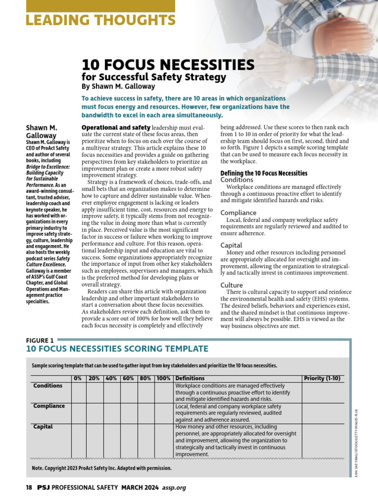 10 Essentials for Safety Strategy Success | PDF | Leadership | Safety