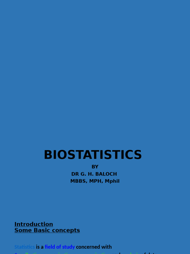 Biostat Introduction Pdf Statistics Data