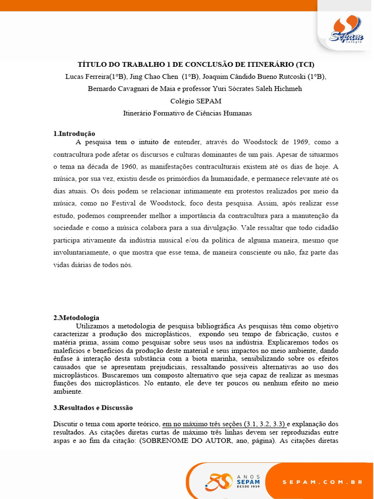 RESUMO EXPANDIDO exemplo | PDF | Contracultura | Citação