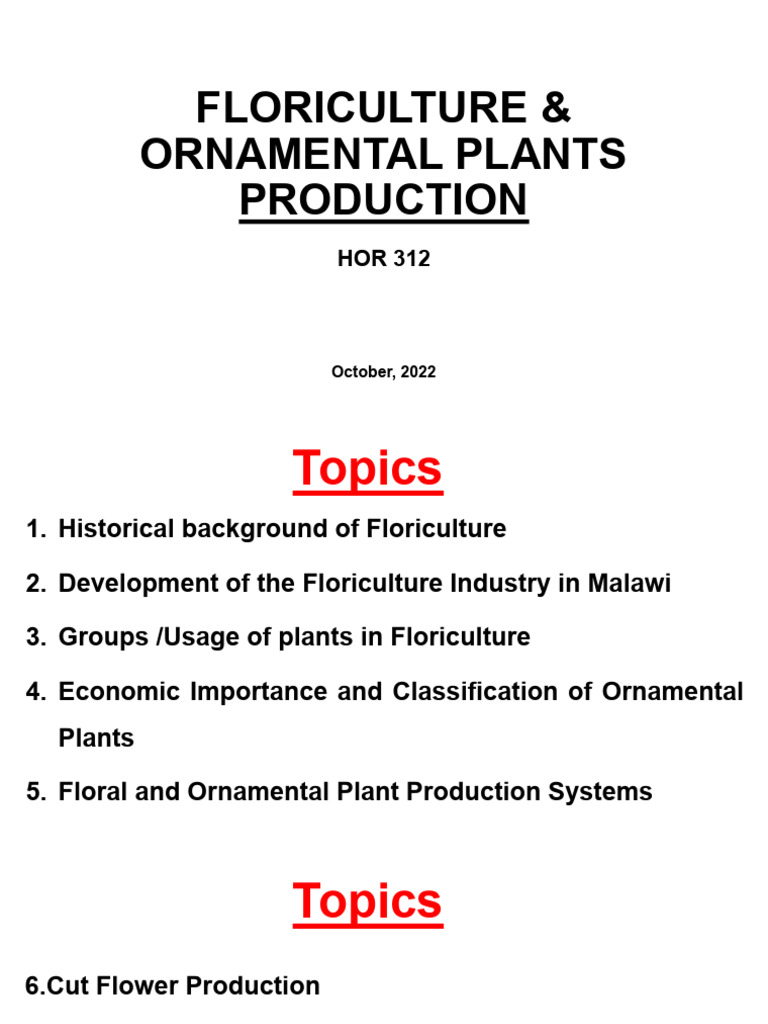 Floriculture and Ornamental Plants Overview | PDF | Rose | Taxonomy ...