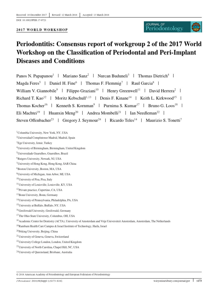 Journal of Periodontology - 2018 - Papapanou - Periodontitis Consensus ...