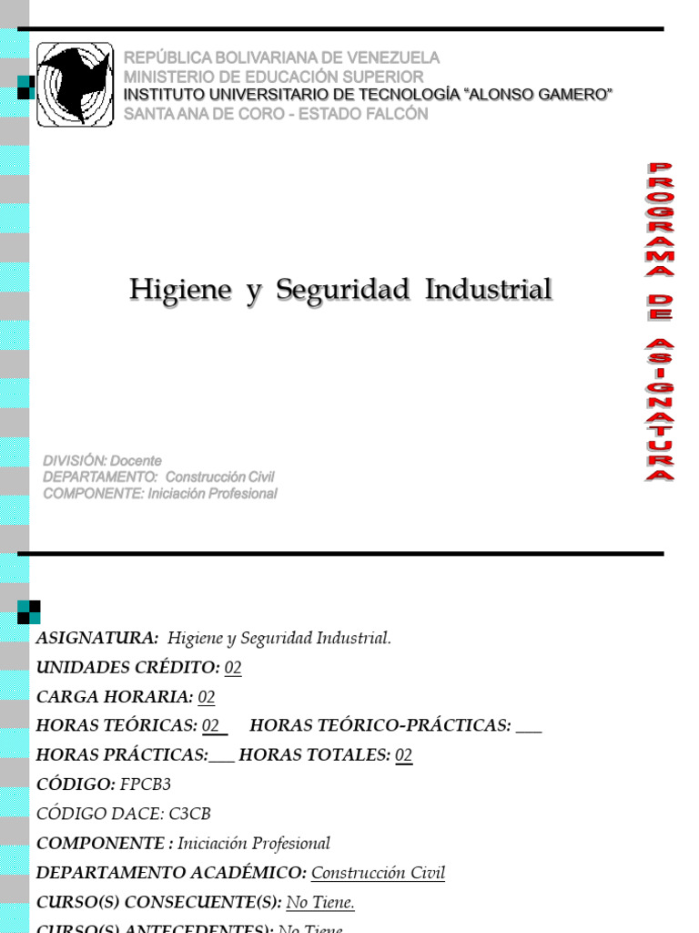 03 Higiene y Seg. Ind. - Aprobado | PDF | Evaluación | Valores