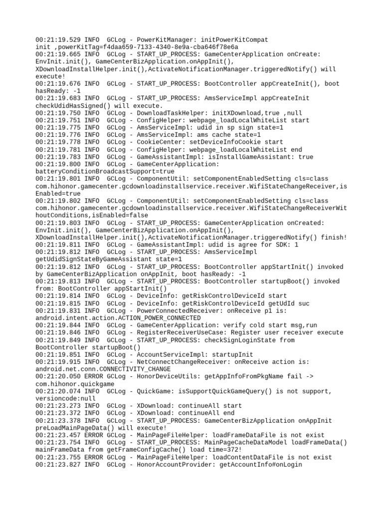 GameCenter Application Startup Log | PDF