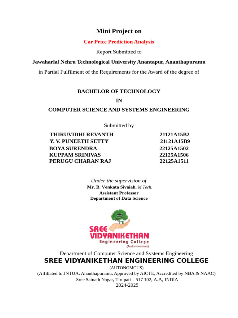 mini | PDF | Mean Squared Error | Regression Analysis