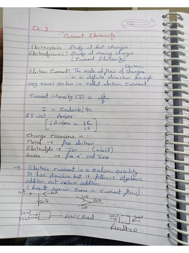 Current Electricity Notes | PDF