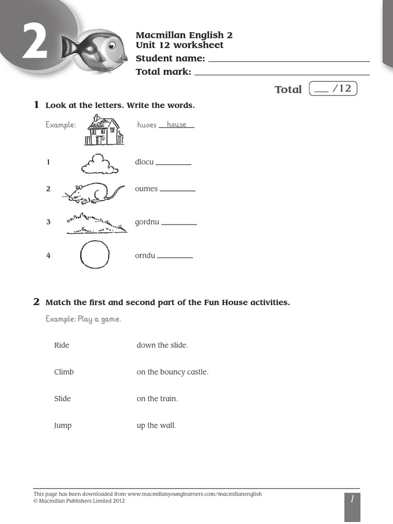 Level 2, Unit 12 Worksheet | PDF