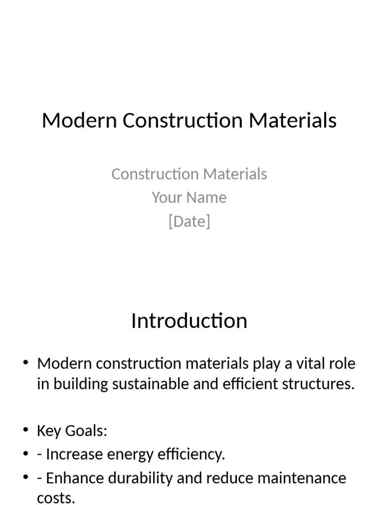 Innovative Modern Construction Materials | PDF | Concrete | Building ...