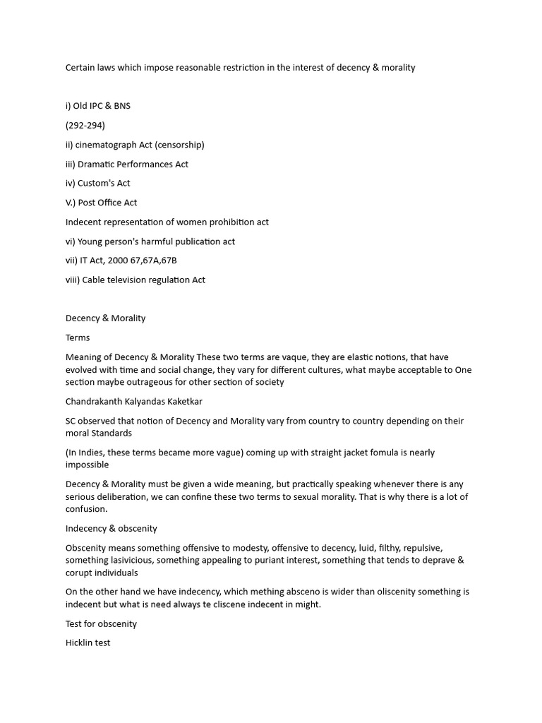 Understanding Moral Indecency Laws | PDF | Obscenity