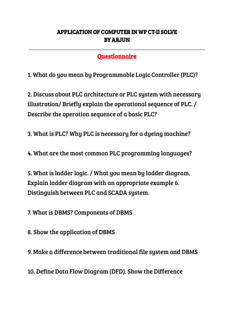 Solve Acwp Ct-II | PDF | Programmable Logic Controller | Databases