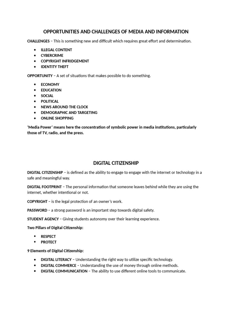Opportunities and Challenges of Media and Information | PDF