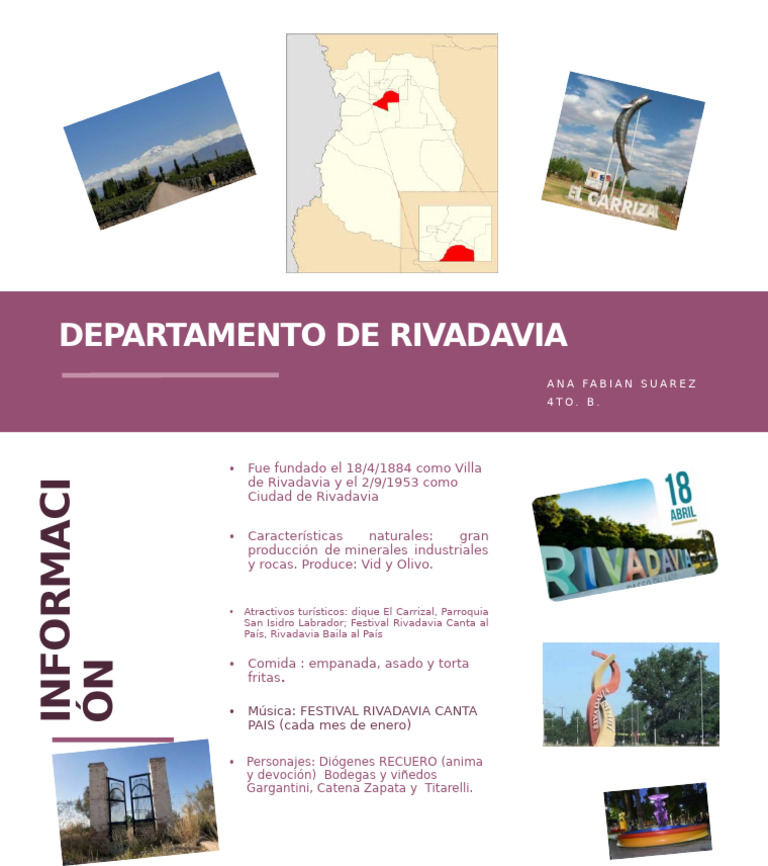 Rivadavia: Historia y Atractivos | PDF