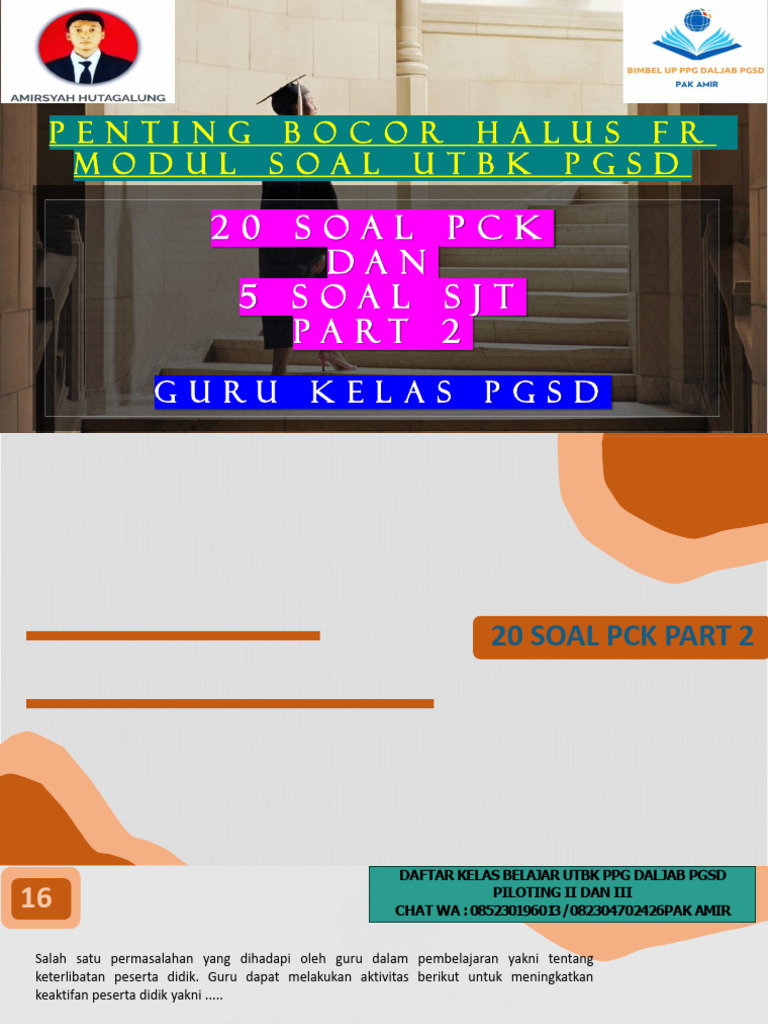 Part 2 Penting Bocor Halus FR Modul Soal Utbk PGSD (20 PCK Dan 5 SJT) | PDF