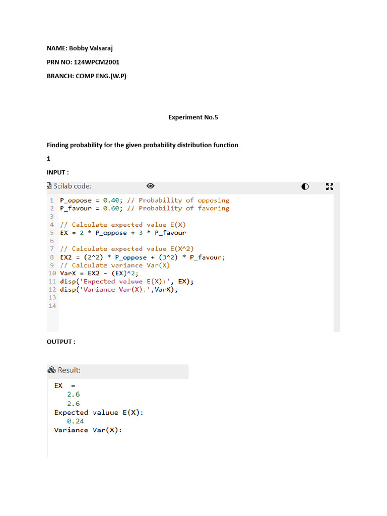 Maths Exp - No.5 | PDF