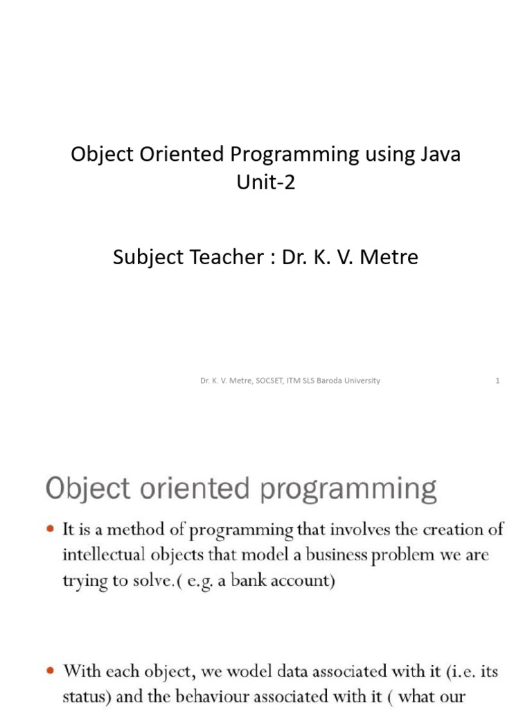 unit 2 | PDF | Programming | Constructor (Object Oriented Programming)