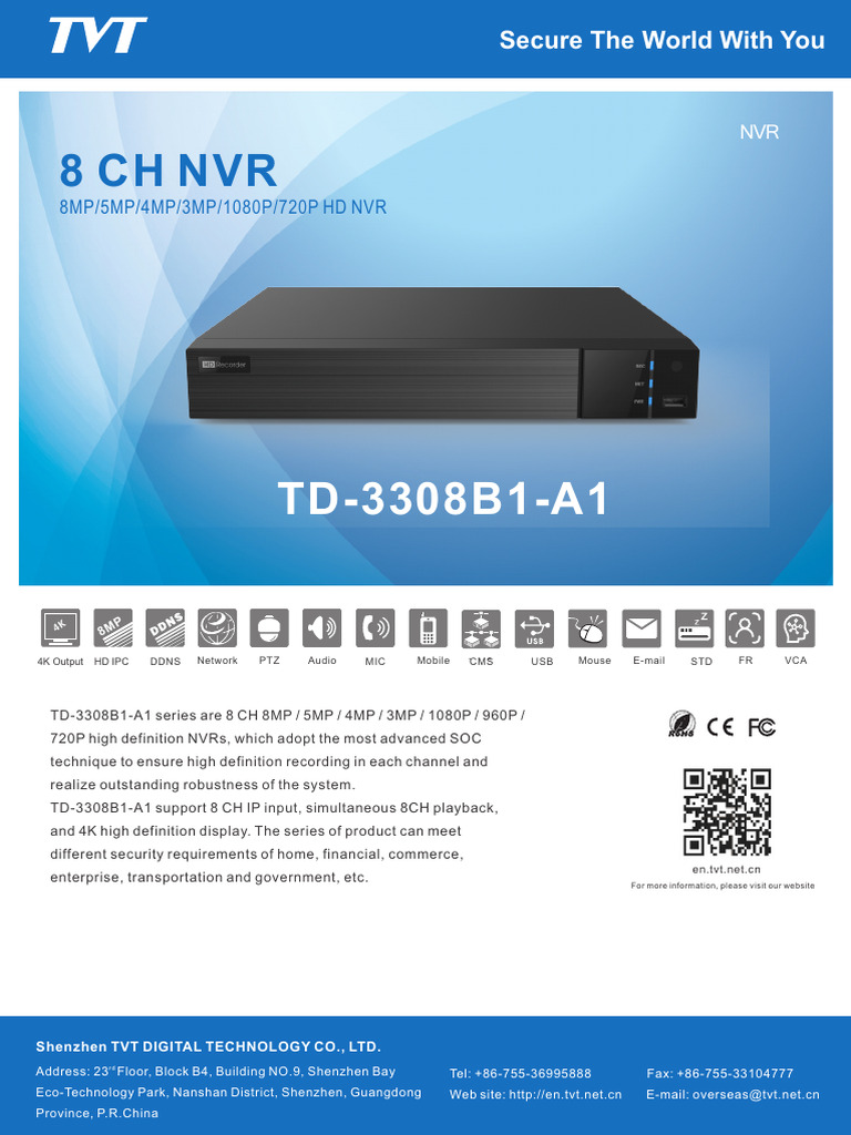 8CH 8MP HD NVR Camera System | PDF | Display Resolution | Hdmi