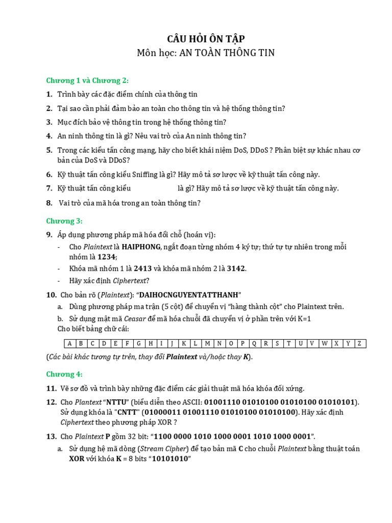 On tap ATTT bo sung nttu | PDF