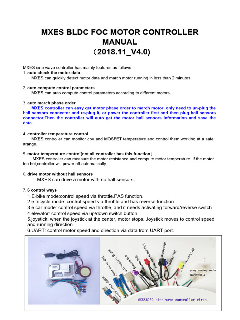 MXES BLDC Motor Controller Guide | PDF | Electric Motor | Electrical Engineering
