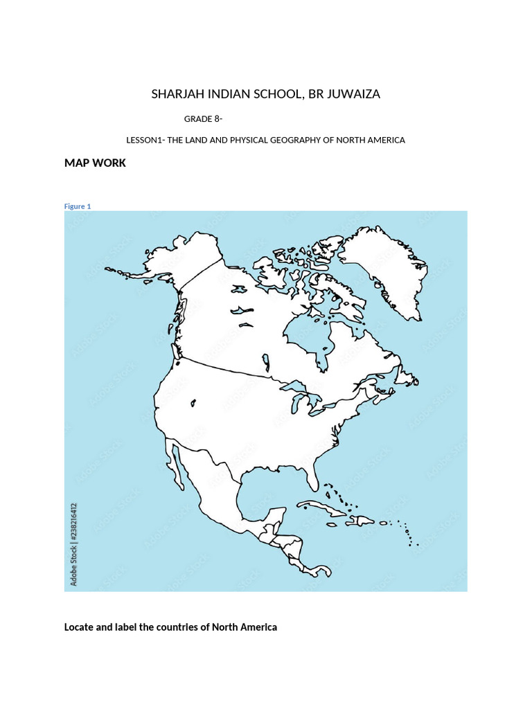 GRD 8- The Land and physical geography of North America-MAP WORK- (1) | PDF