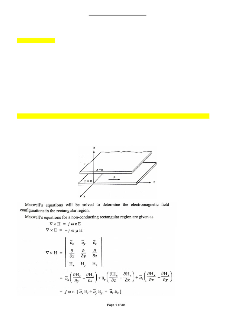 Unit-V Waveguides: Page 1 of 39 | PDF | Waveguide | Waves