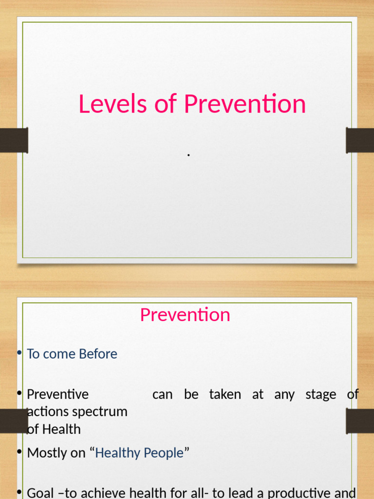 levels of prevention ece | PDF | Preventive Healthcare | Disability