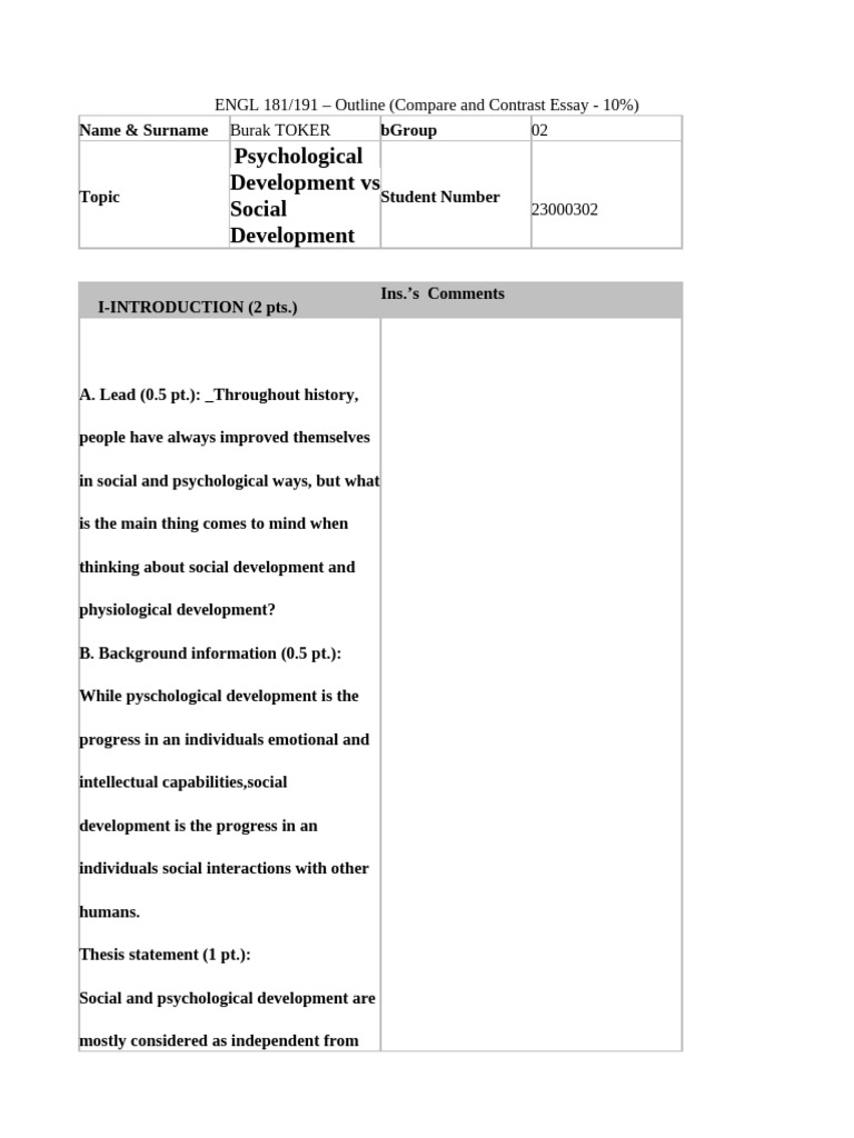 Essat Outline Assigment 10 | PDF | Cognitive Science | Psychology