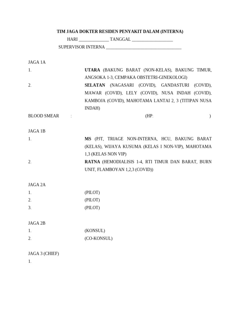 FORMASI TIM JAGA INTERNA Baru tanpa perifer | PDF