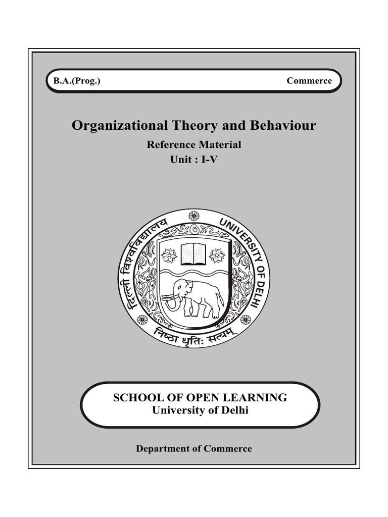 OB Leadership and Motivation Unit 1 5 | PDF | Organizational Behavior ...