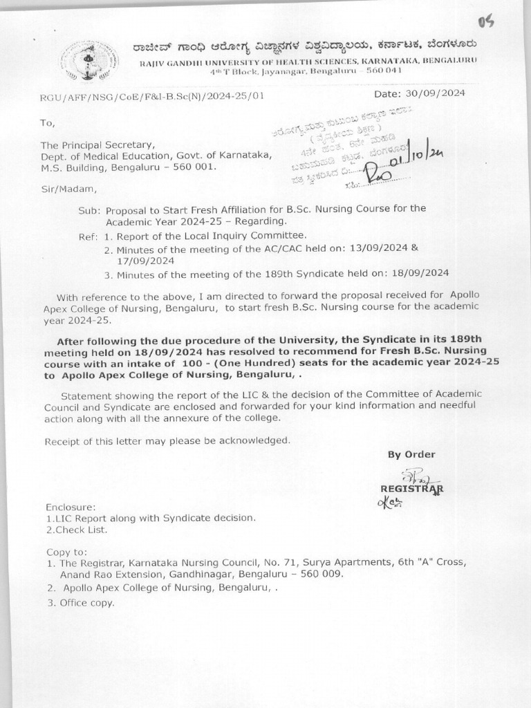 Apollo Apex College of Nursing Bengaluru | PDF