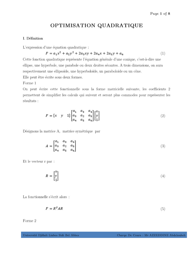 COURS_OPTIMISATION_QUADRATIQUE | PDF