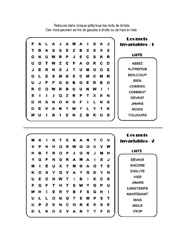 Jeu Les Mots Meles | PDF