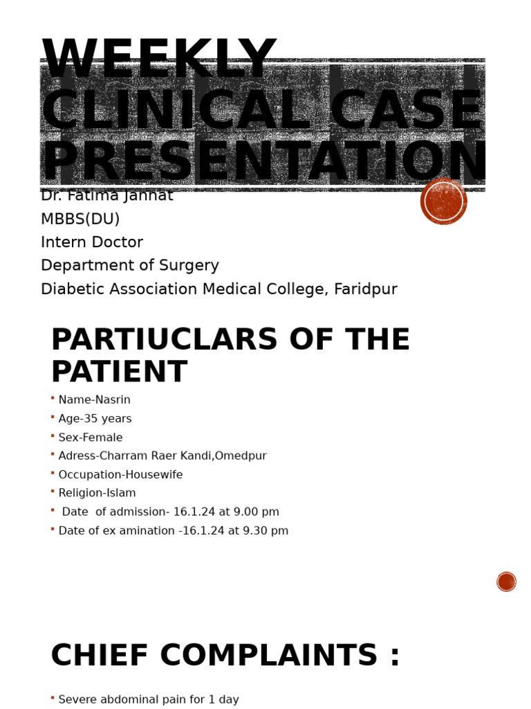 Peritonitis Due To Burst Appendix With HTN With Hypothyroidism With DM ...