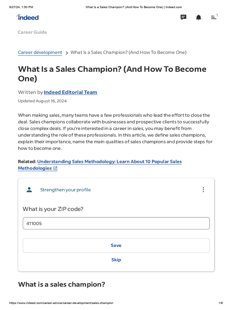 What Is a Sales Champion_ (And How To Become One) _ Indeed.com | PDF ...