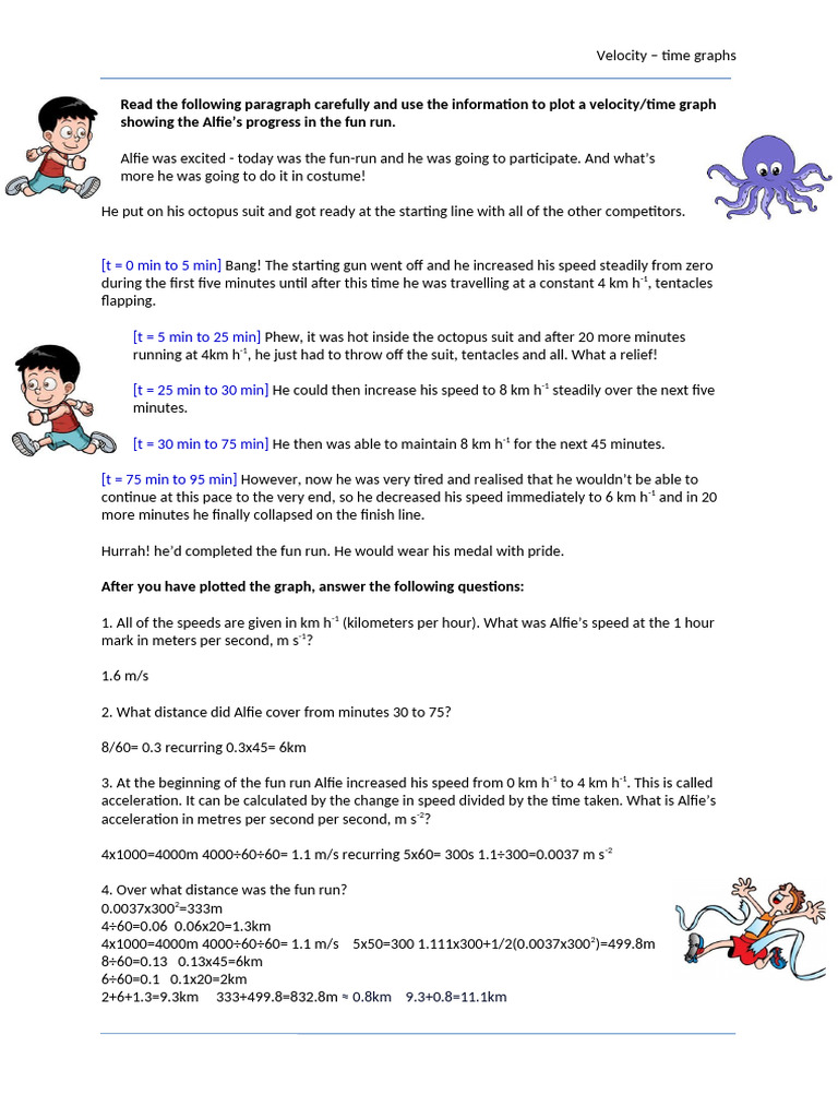 Velocity-Time - Graph (Octopus) | PDF